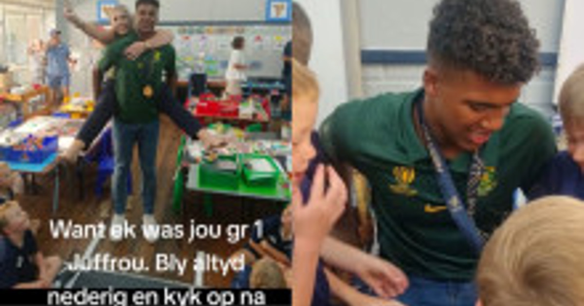 [WATCH] Bok Canan Moodie gets a warm welcome back to his old primary school
