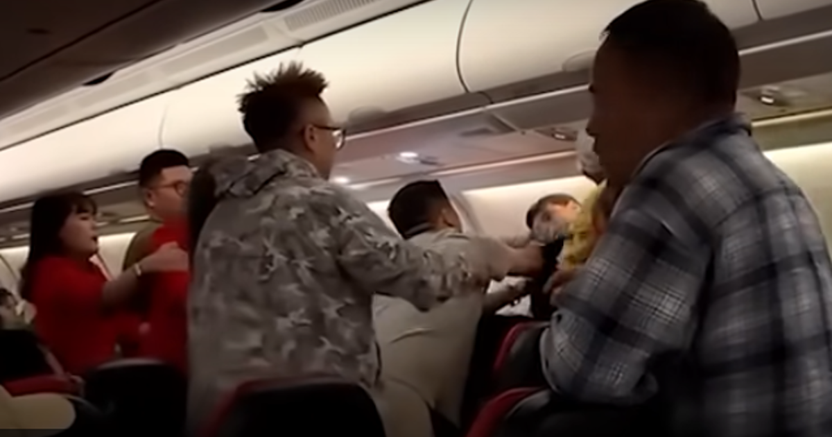 WATCH: Brawling on plane as women hit man asking them to 'shut up'