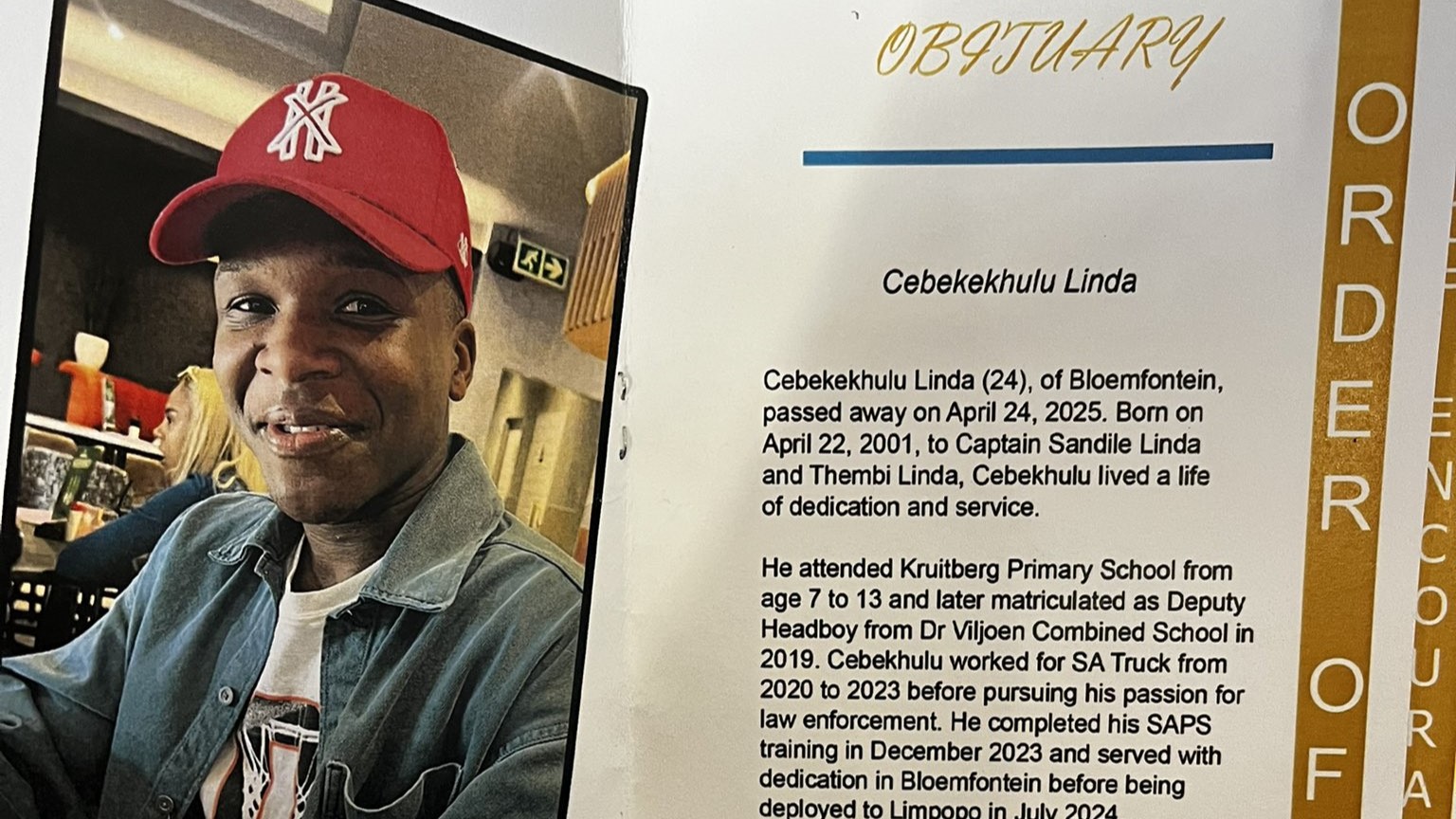 Constable Cebekhulu Linda's loved ones, SAPS members gather for funeral ...