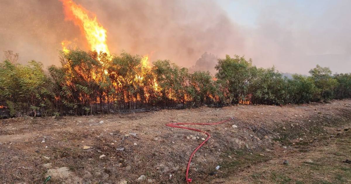 Fire crews monitoring fire between Hawston & Fisherhaven