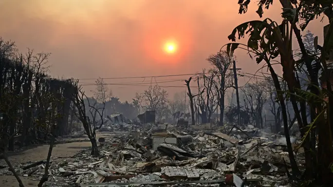 'Stubborn' janitor camps out amid rubble of Los Angeles fires