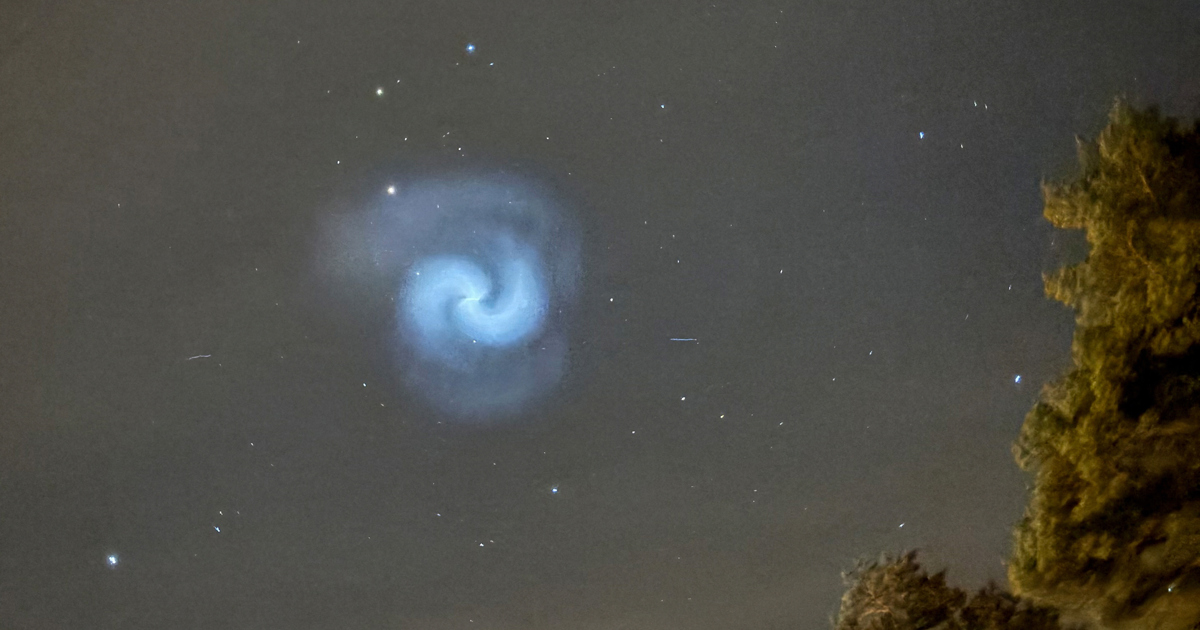 SpaceX rocket fuel makes stunning swirl in European sky