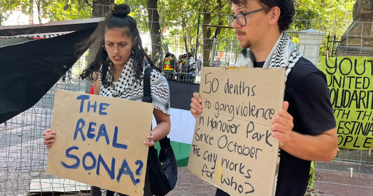 Cape Youth Collective hold a mini protest ahead of SONA