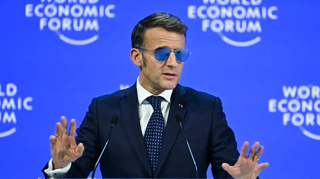 [WATCH] French president Emmanuel Macron's 'Top Gun' Davos moment goes ...