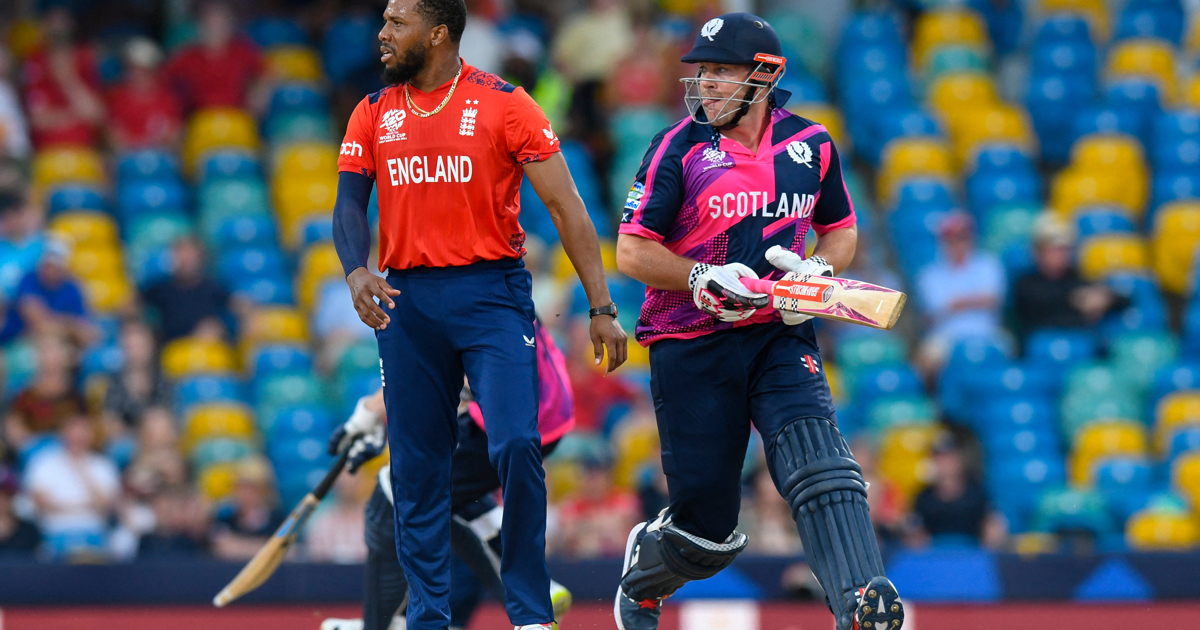 Defending T20 champions England washed out after Scotland scare