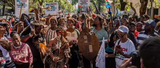 Heavy traffic on the N12 highway due to protest