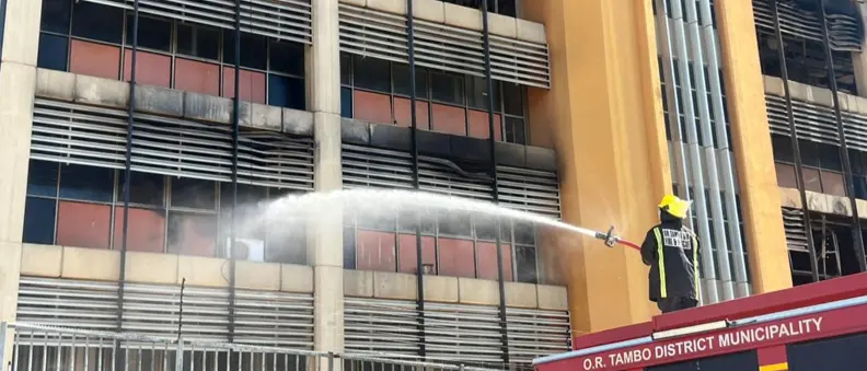 Firefighters still battling to contain Botha Sigcau building fire