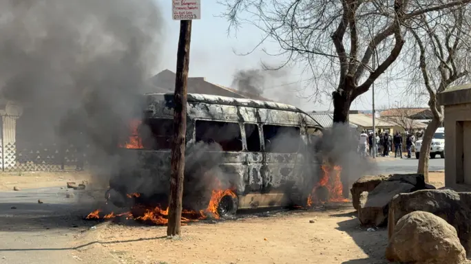 Taxi torched metres away from Maponya Mall