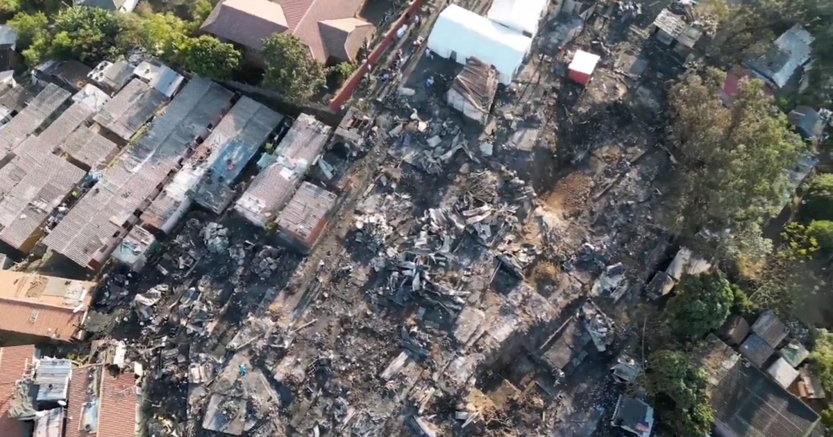 KZN fires: Birds eye view of devastation that left 300 people homeless