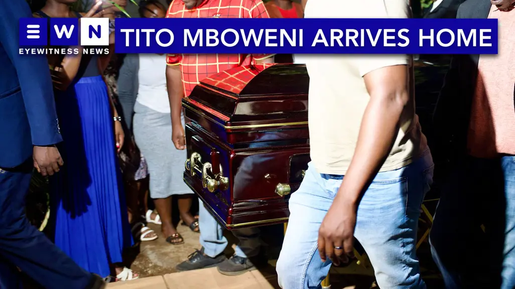 WATCH: Tito Mboweni's remains arrive home