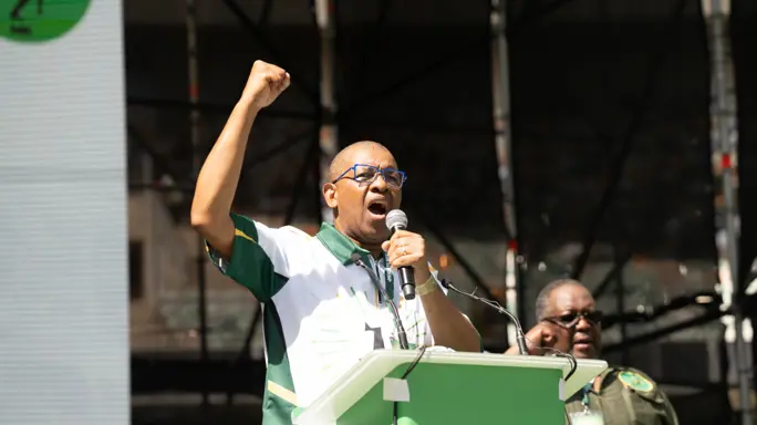 IN PICS: MK Party's first anniversary sees Dali Mpofu punching the air
