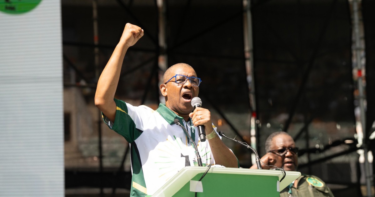 IN PICS: MK Party's first anniversary sees Dali Mpofu punching the air