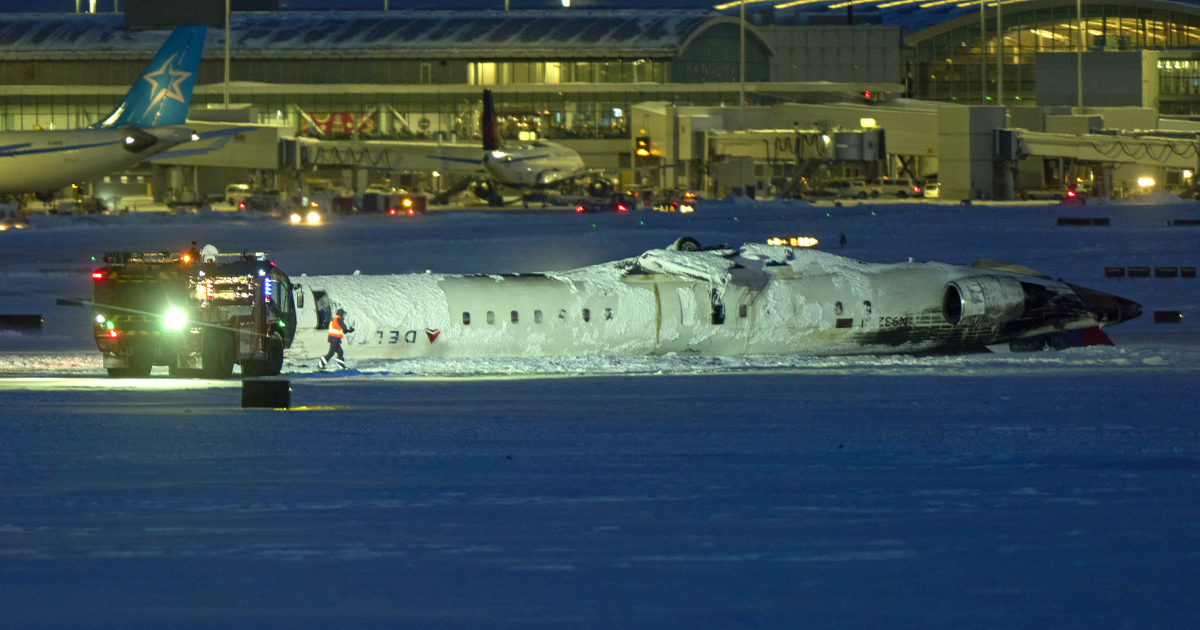 Delta plane flips upside down in Toronto crash, at least 18 injured