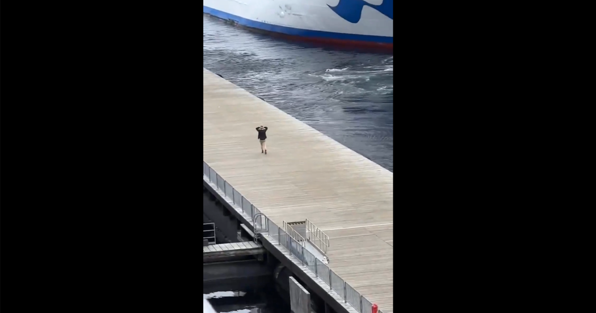 WATCH: Late passenger running to catch the wrong cruise ship goes viral