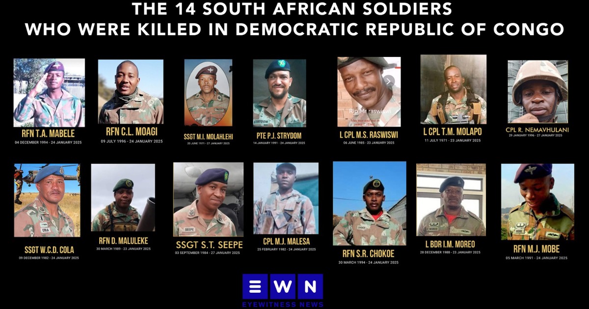 SANDF promises that the families of 14 fallen soldiers will be taken care of
