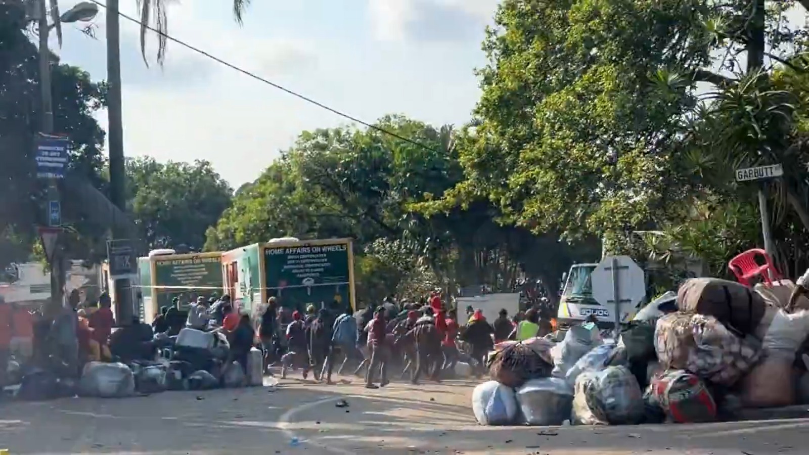Heavy traffic on the N12 highway due to protest