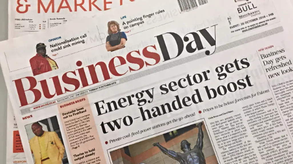 Business Day gets bold new look on Monday